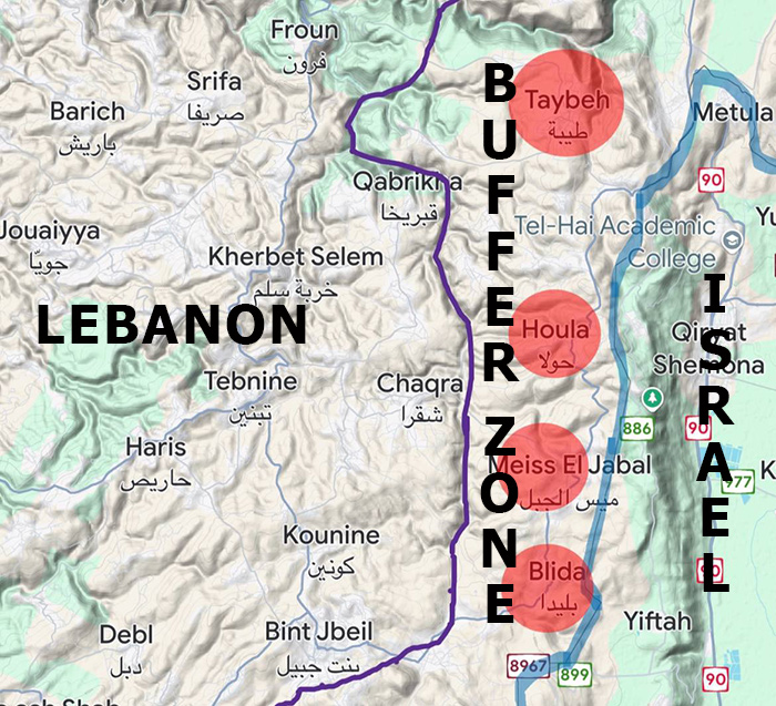 Israeli minister calls for Buffer Zones in Lebanon - MAPS