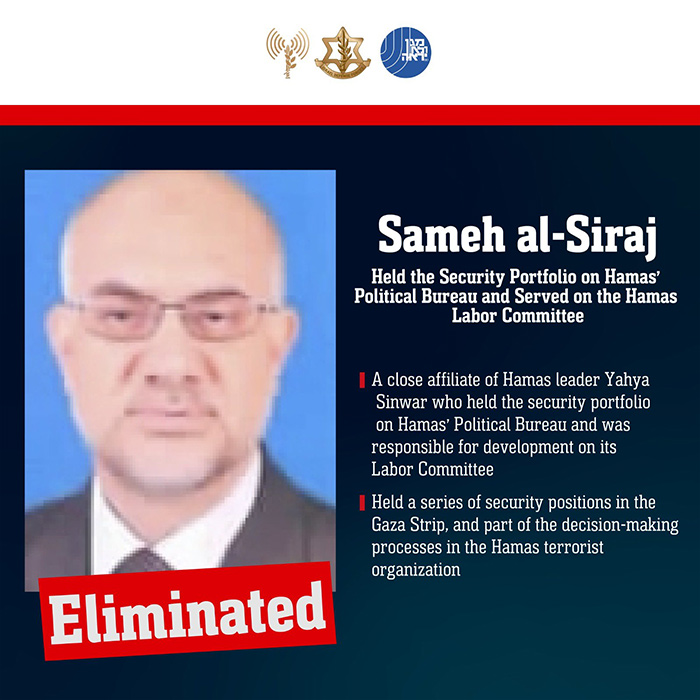 ICYMI: BREAKING: IDF statement on killing of 3 senior Hamas officials