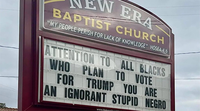 ICYMI: Pastor defends church sign calling Black Trump supporters ...
