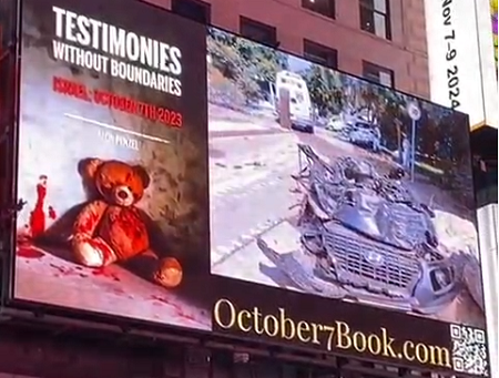 WATCH: Times Square Billboard Shows Footage from October 7th Massacre