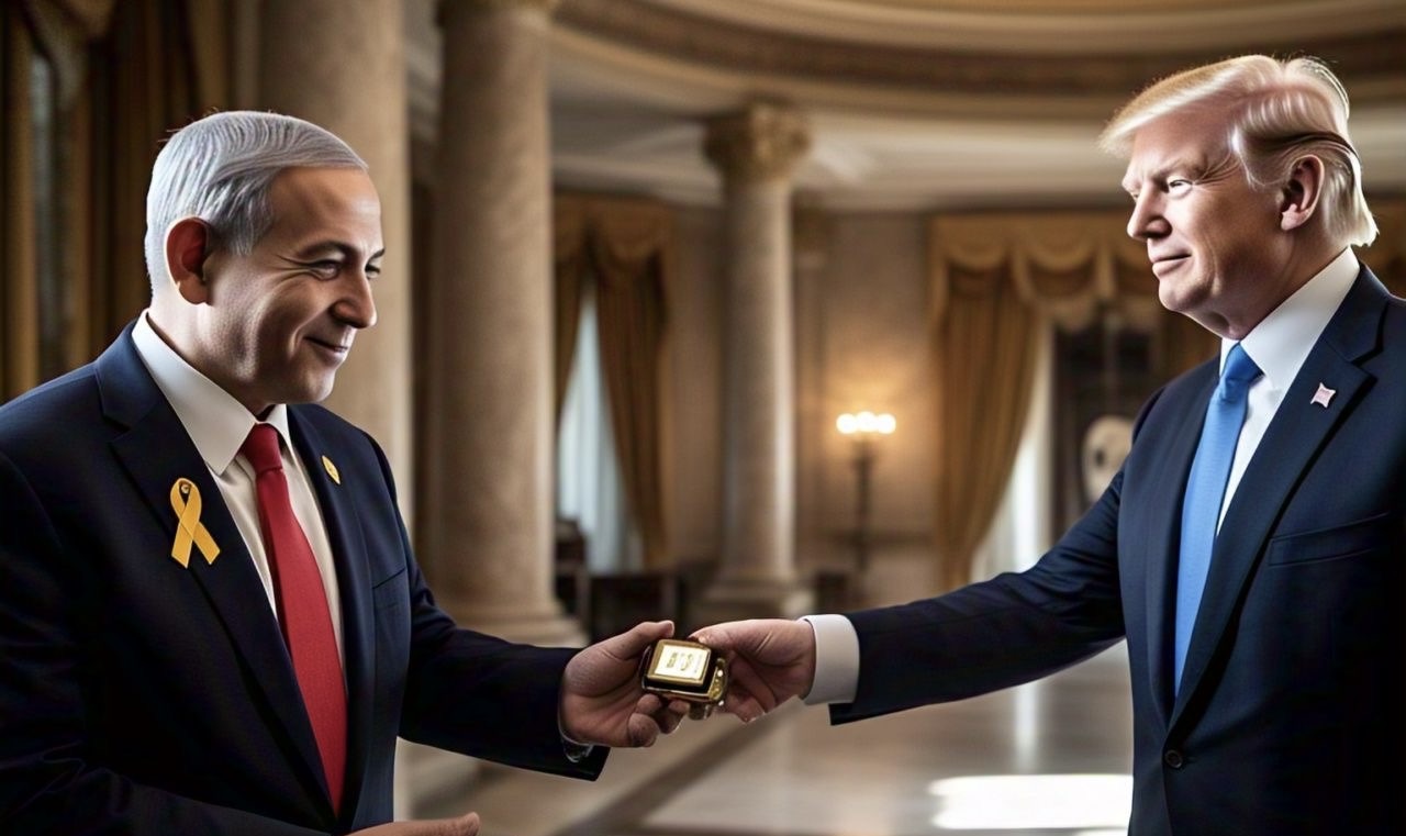 Netanyahu Gifts Trump a Golden Mossad Pager in White House Meeting