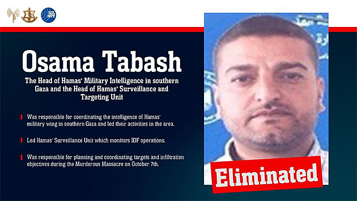 Who was Hamas commander Osama Tabash, assassinated by the IDF?