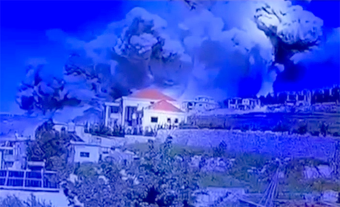 MUST SEE! CCTV of heavy IDF attack in south Lebanon